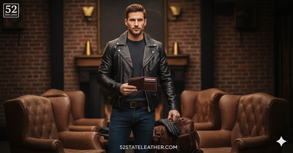 Men's Leather Guide: Jackets, Wallets & Belts | 52 State Leather USA
